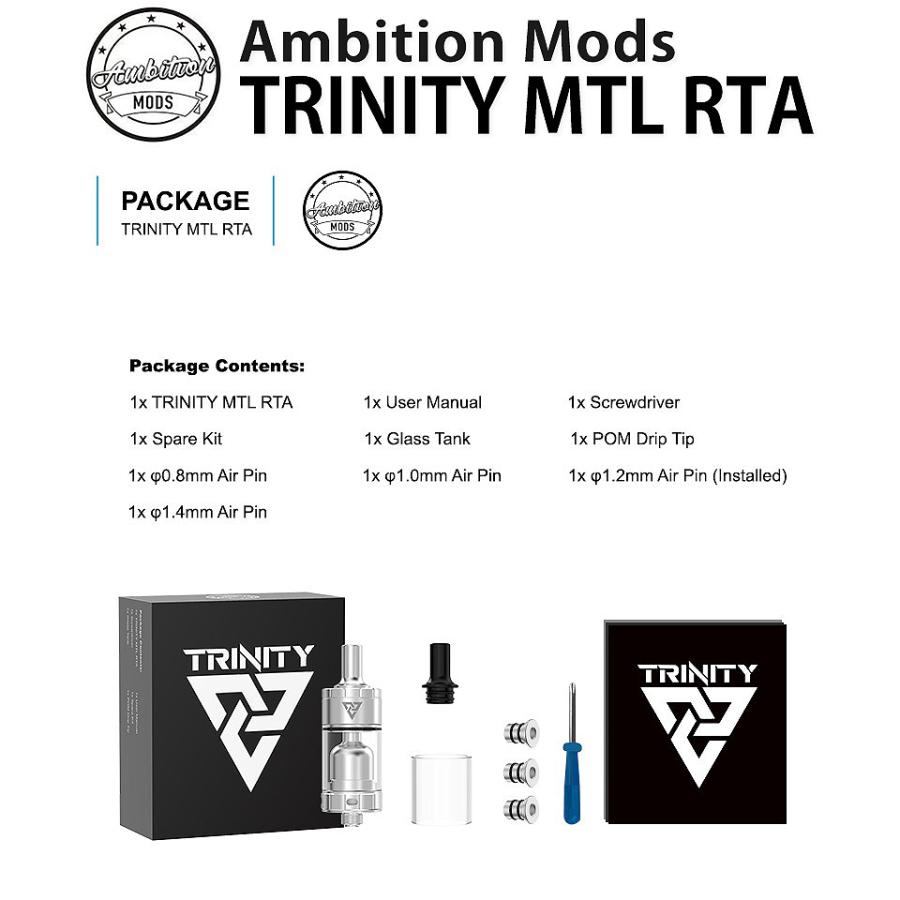 Ambition MODS アンビションモッズTRINITYトリニティ MTL RTA Black : 電子タバコ専門店 ZONOVAPER ...