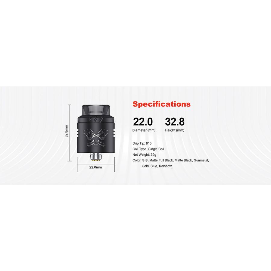 HELLVAPE Dead Rabbit デッドラビットSolo RDA 22mm Matte Matte Black : hellvape ...
