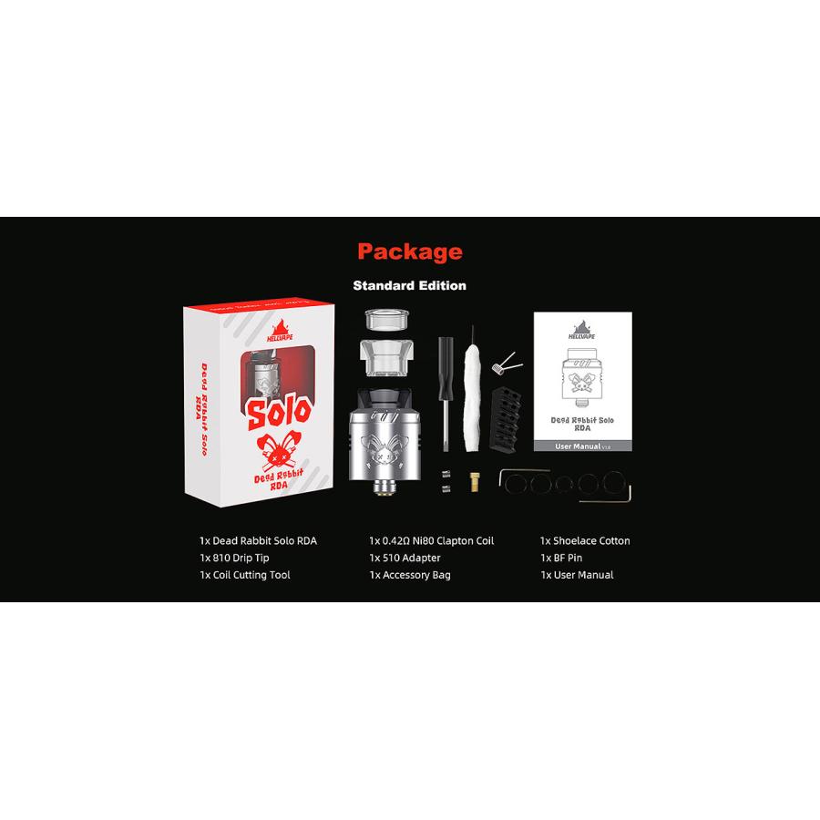 HELLVAPE Dead Rabbit デッドラビットSolo RDA 22mm Matte Matte Black : hellvape ...