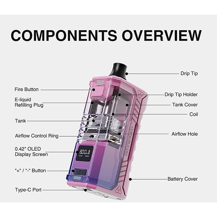 Lost Vapeロストベイプ Centaurus ケンタウルスG80 AIO Pod Mod Kit 5ml Sakura Pink ...