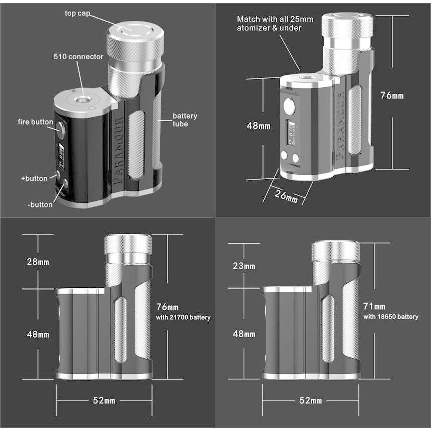 MechlyfeメックライフPARAMOURパラモアSBS MOD Black Silver : mechlyfe-m001 : 電子タバコ ...