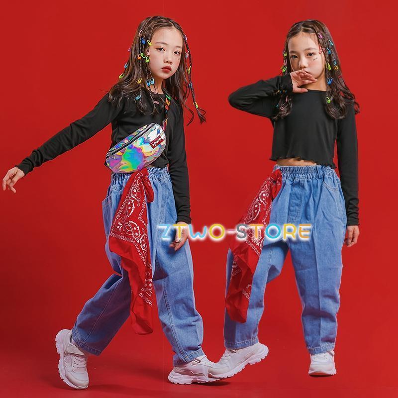 韓国子供服 HIPHOP ヒップホップ ステージ衣装 キッズダンス衣装 jazz 応援団 ジャズダンス 練習着 体操服 ダンスウェア 団体服 女の子 Tシャツ 上下セット : Z2ストア ...
