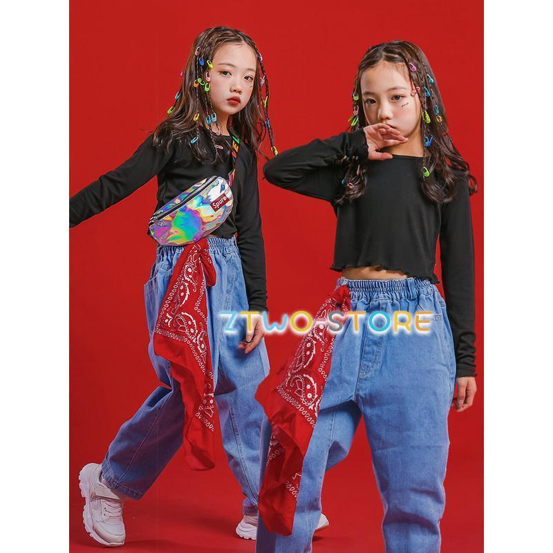 韓国子供服 HIPHOP ヒップホップ ステージ衣装 キッズダンス衣装 jazz 応援団 ジャズダンス 練習着 体操服 ダンスウェア 団体服 女の子 Tシャツ 上下セット : Z2ストア ...