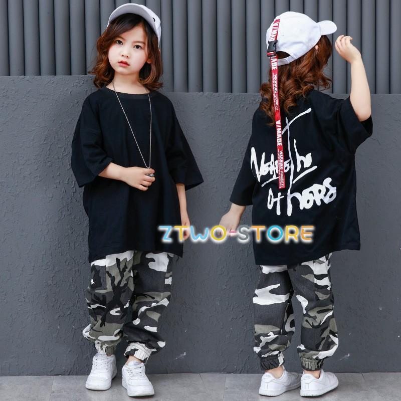 キッズ ダンス衣装 ヒップホップ HIPHOP 子供 ダンストップス 迷彩パンツ Tシャツ ダンスパンツ 長ズボン ジャズダンス 練習着 : Z2ストア - 通販 - Yahoo!ショッピング