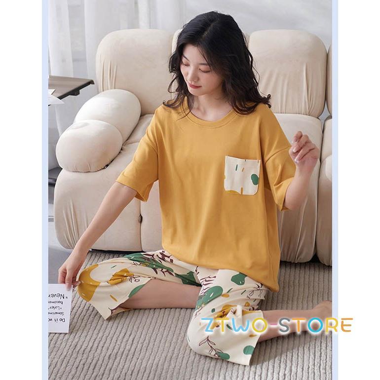 ルームウェア パッド付き レディース カップ付き パジャマ かわいい 上下セット 夏 可愛い コットン :zt0523-natu2:Z2ストア - 通販 - Yahoo!ショッピング