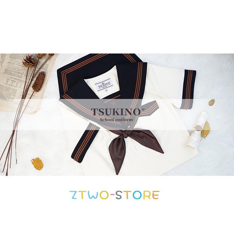 女子高生 制服 セーラー服 女子高校生 学生服 半袖/長袖 セットアップ 上下セット JK制服 文化祭 学園祭 可愛い 蝶ネクタイ付き ハロウィン イベント : Z2ストア - 通販 ...