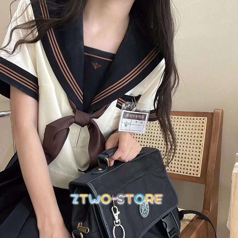 女子高生 制服 セーラー服 女子高校生 学生服 半袖/長袖 セットアップ 上下セット JK制服 文化祭 学園祭 可愛い 蝶ネクタイ付き ハロウィン イベント : Z2ストア - 通販 ...