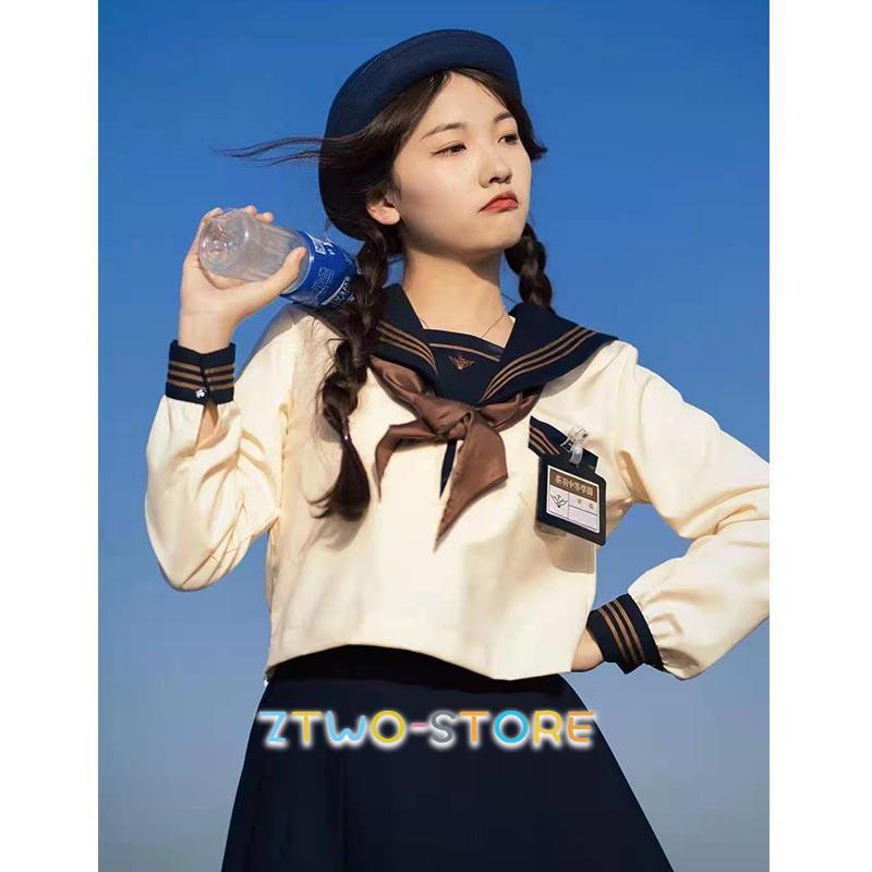 女子高生 制服 セーラー服 女子高校生 学生服 半袖/長袖 セットアップ 上下セット JK制服 文化祭 学園祭 可愛い 蝶ネクタイ付き ハロウィン イベント : Z2ストア - 通販 ...