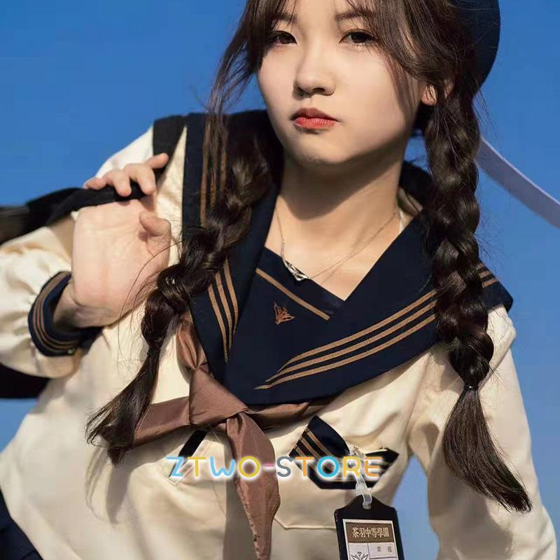 女子高生 制服 セーラー服 女子高校生 学生服 半袖/長袖 セットアップ 上下セット JK制服 文化祭 学園祭 可愛い 蝶ネクタイ付き ハロウィン イベント : Z2ストア - 通販 ...