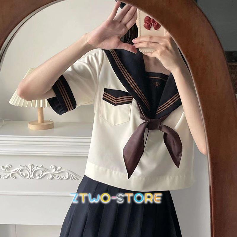 女子高生 制服 セーラー服 女子高校生 学生服 半袖/長袖 セットアップ 上下セット JK制服 文化祭 学園祭 可愛い 蝶ネクタイ付き ハロウィン イベント : Z2ストア - 通販 ...