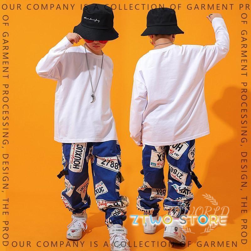 キッズダンス衣装 ヒップホップ セットアップ HIPHOP 長袖 シャン 花柄 パンツ ズボン 男の子 女の子 子供服 ジャズダンス ステージ衣装 練習着 体操服 : zt0601 ...