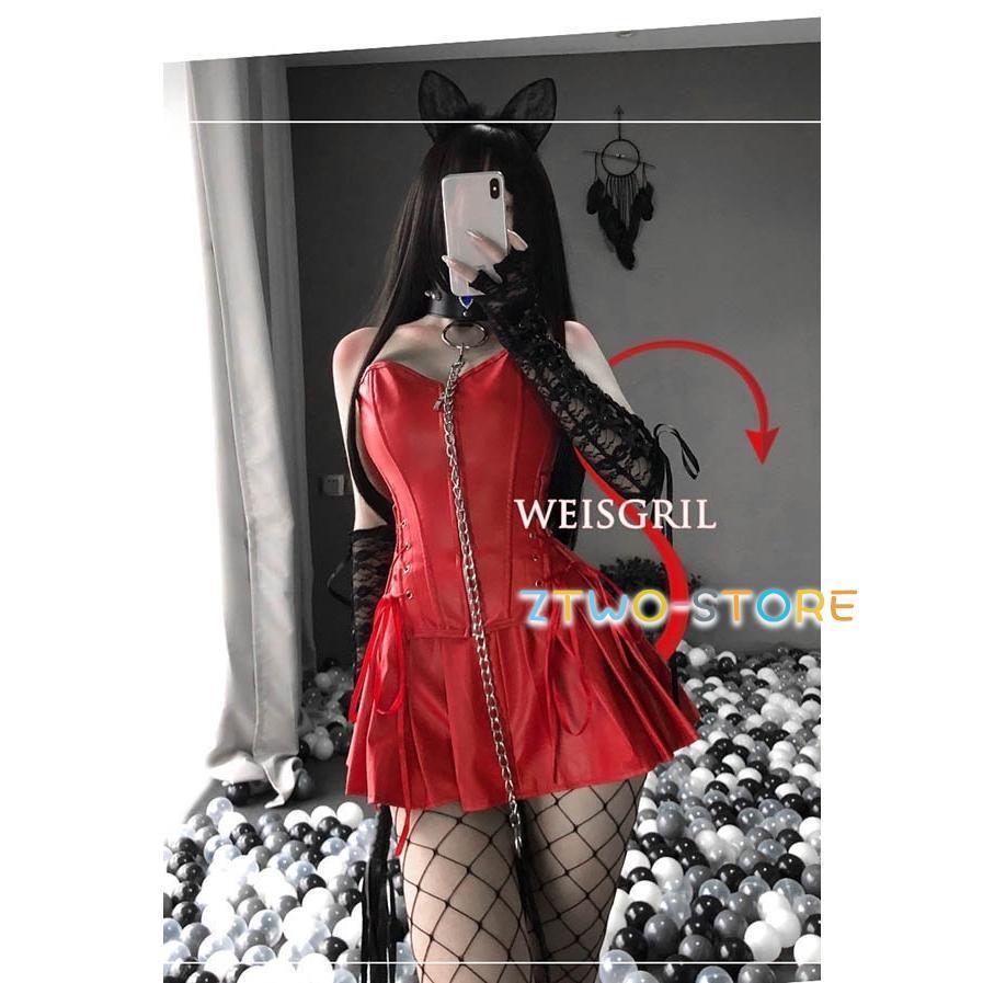 ボンテージ 女王様 誘惑 PU 萌え コスプレ衣装 SM クリスマス コスチューム 黒 ブラック レッド プレゼント : Z2ストア - 通販 - Yahoo!ショッピング