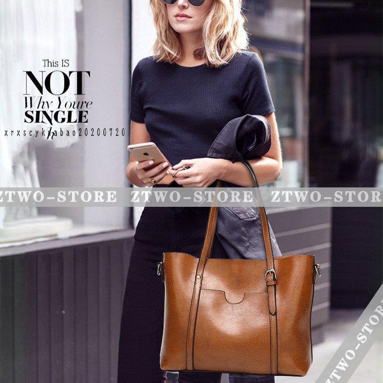 トートバッグ 2WAY レディース バッグ かばん カバン 鞄 レザー 革 通勤.通学 ビジネス A4 無地 プレゼント ブラック ブラウン 黒 茶 シンプル PU : Z2ストア - 通販 ...