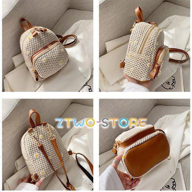 カゴバッグ リュックサック ハンドバッグ ショルダーバッグ 肩掛けバッグ 斜め掛け 手持ち フラワー 3way 草編み 可愛い おしゃれ 軽量 かごバッグ 春 夏 旅行 :ztwo0621 ...