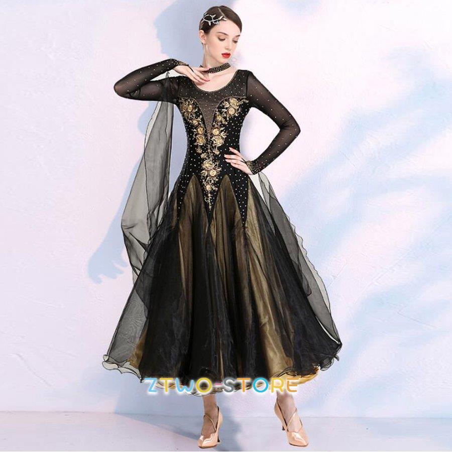 社交ダンス衣装 ワンピース モダンダンス ワルツ専用ドレス レッスン着