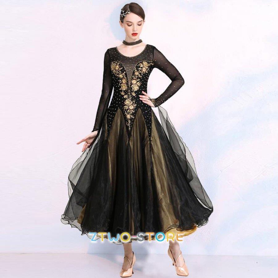 社交ダンス衣装 ワンピース モダンダンス ワルツ専用ドレス レッスン着