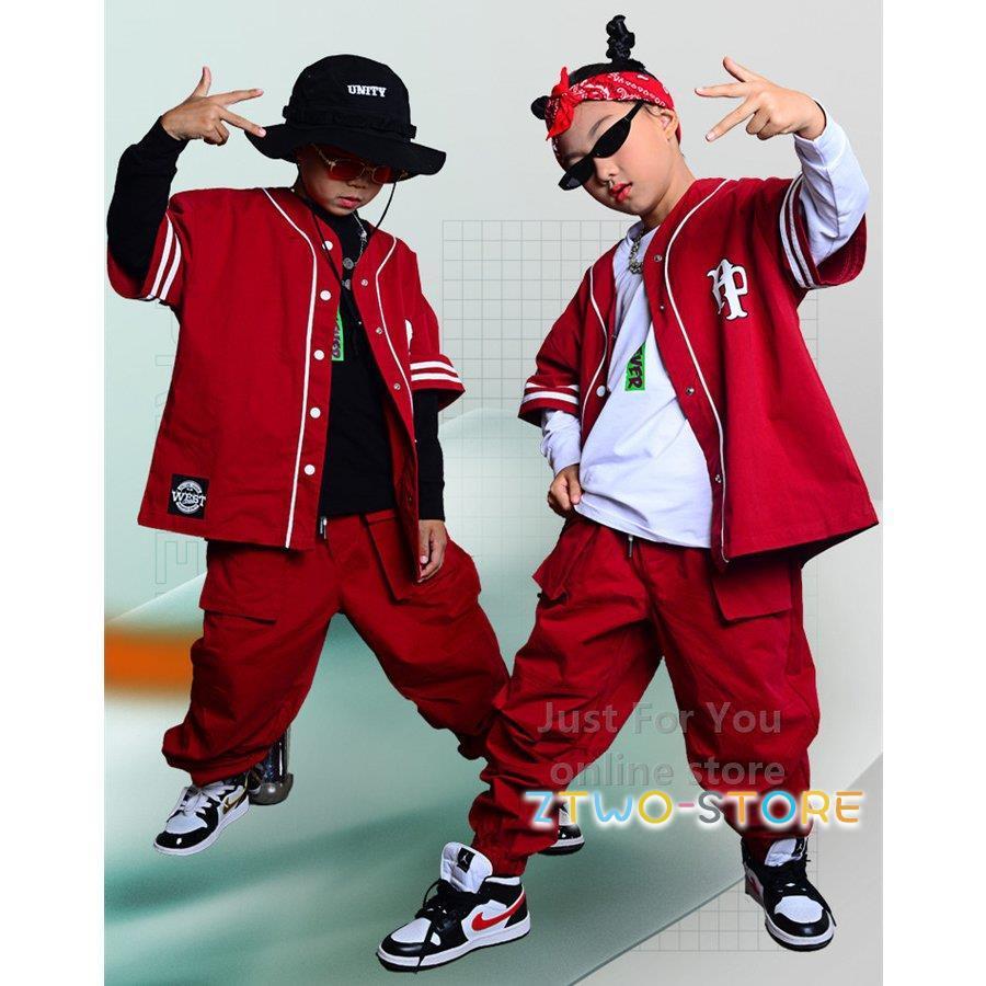 子供服 赤 ダボダボ トップス カーゴパンツ ヒップホップ かっこいい レッスン着 ダンス 衣装 キッズ ストリート hiphop jazz : Z2ストア - 通販 - Yahoo!ショッピング