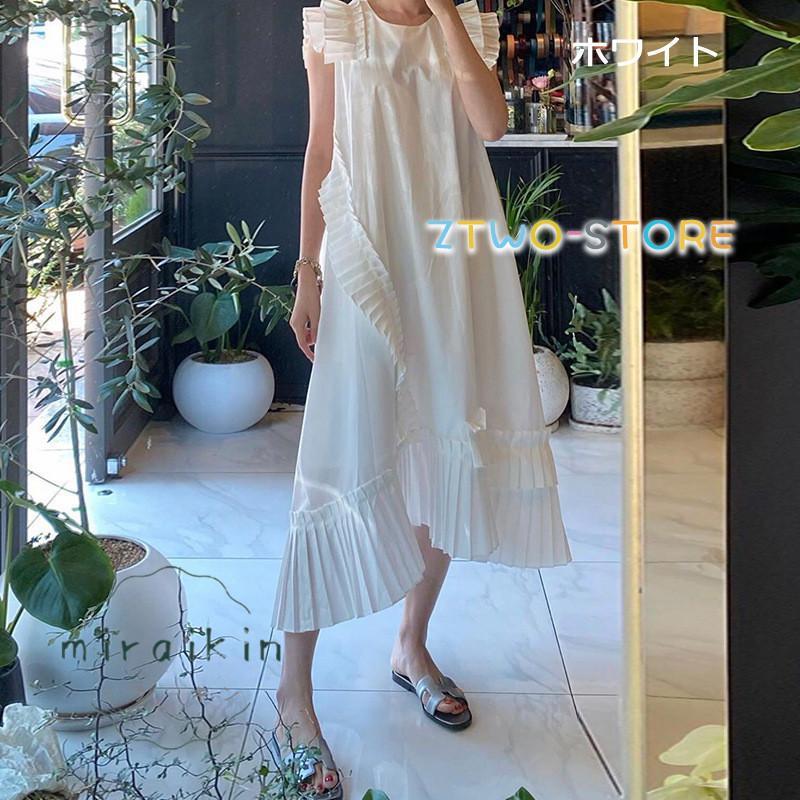 ワンピース レディース 40代マキシ 着痩せ 春 夏 ノースリーブワンピース きれいめ ロング丈プリーツスカート オシャレ結婚式ドレス お出かけ 30代 ゆったり :zzz0411-xj195 ...