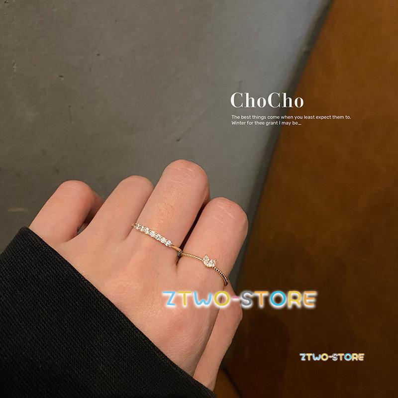 指輪 レディース リング 2点セット 一粒 エタニティ フリーサイズ カジュアル おしゃれ ゴールド 18kgp 女性 プレゼント : Z2ストア - 通販 - Yahoo!ショッピング