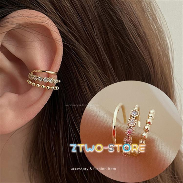 イヤーカフス レディース 30代 40代 czダイヤ 3連 上品 大人っぽい シンプル ゴールド 片耳用 重ね付け 10代 20代 イヤーカフ おしゃれ : Z2ストア - 通販 ...