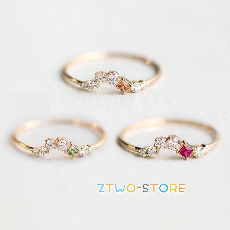 リング レディース 宝石 オシャレ ローズ シャンパン エメラルド ピンクゴールド CZダイヤ 激安アクセサリー 女性 プレゼント : Z2ストア - 通販 - Yahoo!ショッピング