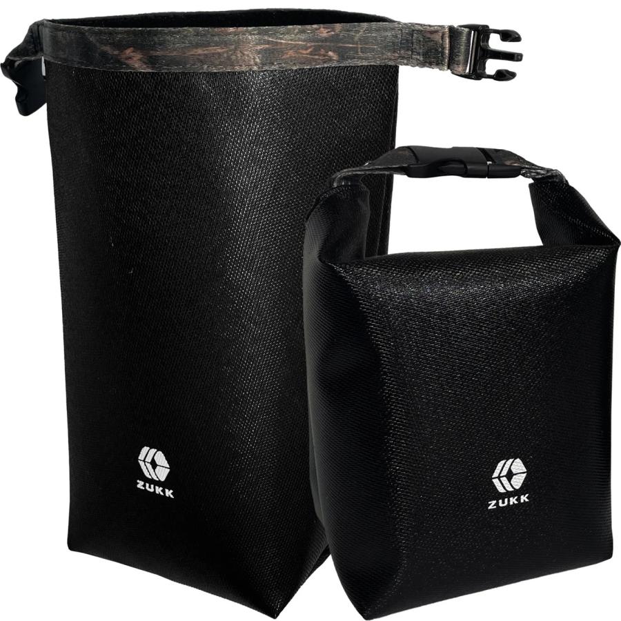 ZUKK ズック 公式 火消し袋 ツリー柄 自立 極厚 コンパクト 大容量 折りたたみ 黒 耐火 耐熱 難燃 防炎 防火 ガラス繊維 バーベキュー 薪 焚き火 (Sサイズ) : bud-ash ...