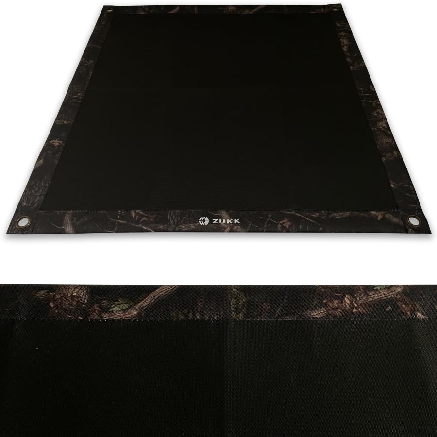 ZUKK 公式 焚き火シート 正方形 60x60 黒 スパッタシート 焚き火台シート ツリー柄 大判 焚き火台 キャンプ チクチクしない 耐火 ...