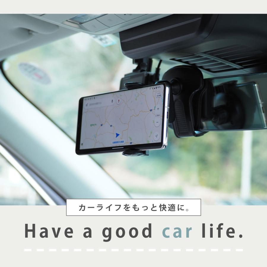【アウトレット】 スマホホルダー 車 スマホスタンド 携帯ホルダー 車載ホルダー クリップ オートロック 車載スマホホルダー iPhone ミラー サンバイザー : Zutto NE ...